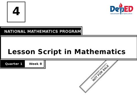 Co 2024 Ls Grade 4 Nmp Quarter 1 Week8 4 Quarter 1 Week 8 National Mathematics Program Lesson