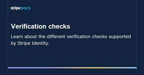 verification checks stripe documentation