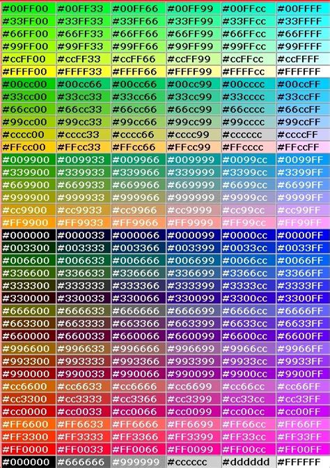 Resource Of The Day Web Designers And Design Professionals Get Color Chart And Colors Hexa