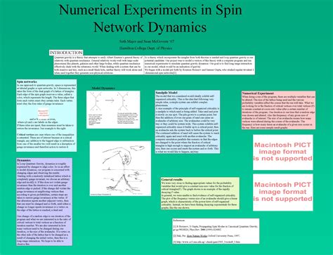 Numerical Experiments In Spin Network Dynamics Seth Major