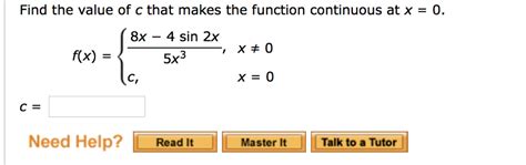 Solved Find The Value Of C That Makes The Function
