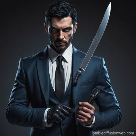 Dapper Assassin With Cold Blue Eyes Stable Diffusion Online