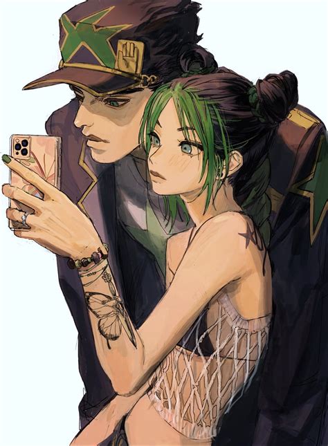 Kujo Jotaro And Kujo Jolyne Jojo No Kimyou Na Bouken And More Drawn