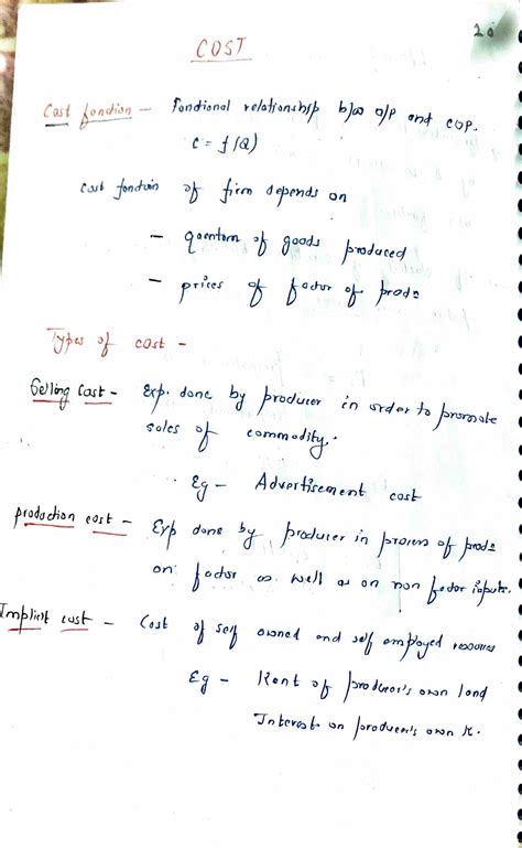 Theory Of Production Costs Short Run Costs Long Run Costs Relationship B W Diff Costs Function