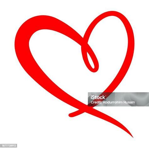 붓글씨 사랑 하트 표시입니다 벡터 로맨틱 일러스트 이미지 기호 가입 열정 와 결혼식 티셔츠 카드 초대장 템플릿 개념에 대한 스톡 벡터 아트 및 기타 이미지 Istock