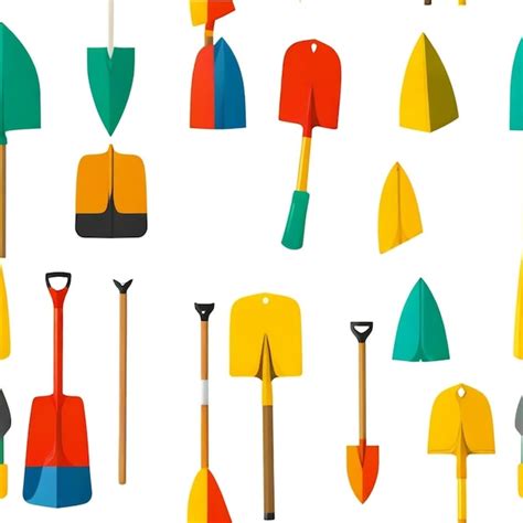 Garden Spade Vector Set White Background Isolated A High Qua Premium Ai Generated Vector