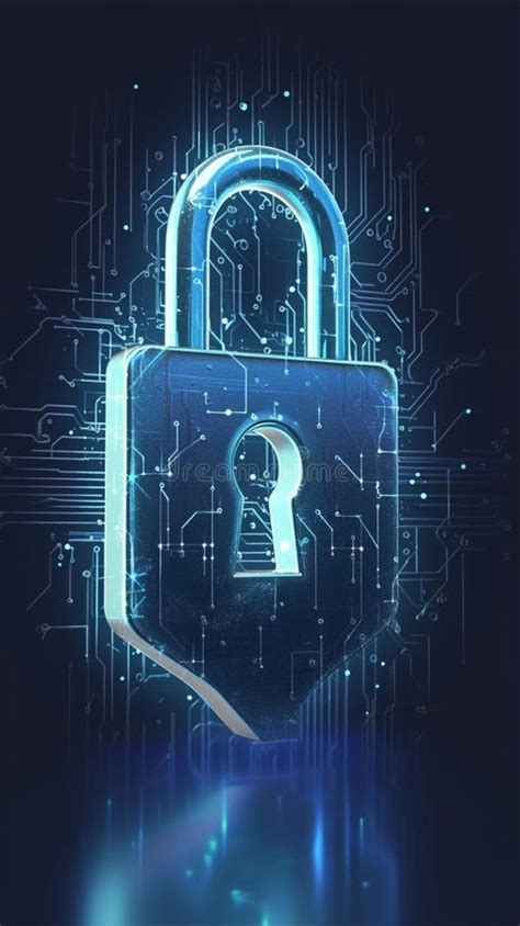Conceptual Security Padlock Symbolizing Cyber Safety On A Circuit Board