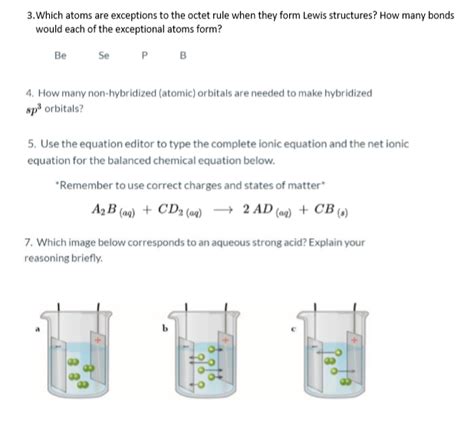 Solved Which Atoms Are Exceptions To The Octet Rule When Chegg Com