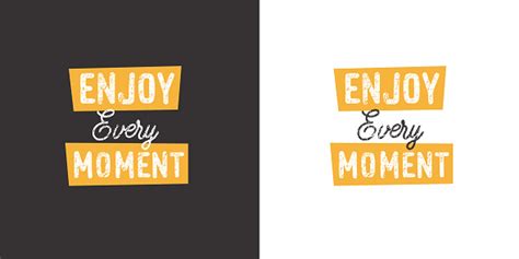 매 순간을 즐기십시오 브러쉬 타이포그래피로 양수 필기 티셔츠 포스터 카드 등 디자인에 영감을 주는 인용문과 동기 부여 문구 개념에 대한 스톡 벡터 아트 및 기타 이미지