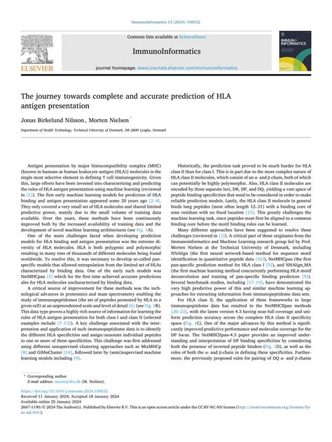 Pdf The Journey Towards Complete And Accurate Prediction Of Hla Antigen Presentation