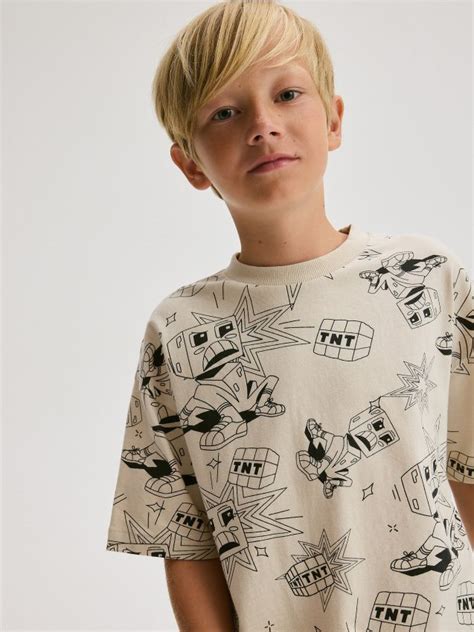 Oversized T Shirt Med Minecraft F Rg Beige Reserved Be X