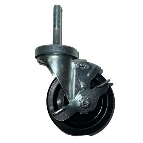 Dh Casters 4 Stem Mount Heavy Duty Swivel Caster With Brake Phenolic