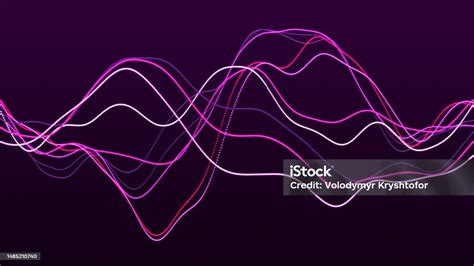 많은 입자의 음악 파동 평형 장치 그래프 빅 데이터 시각화 비즈니스 또는 투자 그래프 재무 차트 추상적인 미래 배경 3d 렌더링 개념에 대한 스톡 벡터 아트 및 기타 이미지