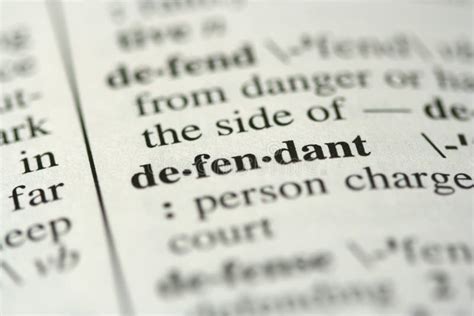 Dictionary Word Defendant Stock Image Image Of Lawyer Definition