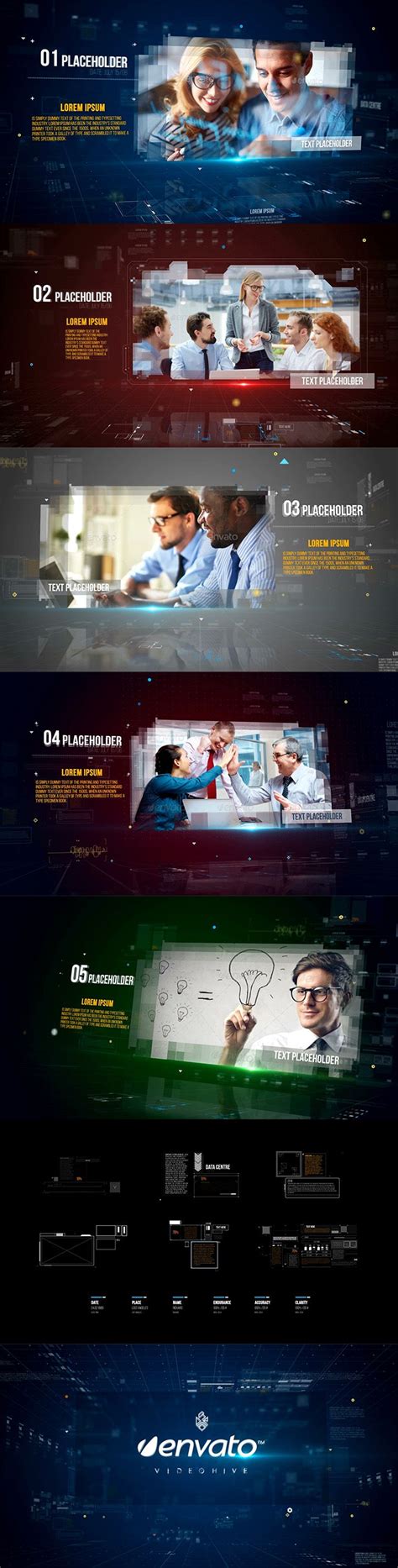 IT Slideshow Digital HUD Slide Interface Placeholders Sci Fi Technology Business