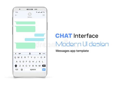 Realistic Smartphone With Chat Interface Messaging App Stock Vector Illustration Of Font Realistic Smartphone With Chat Interface Messaging App Stock Vector Illustration Of Font