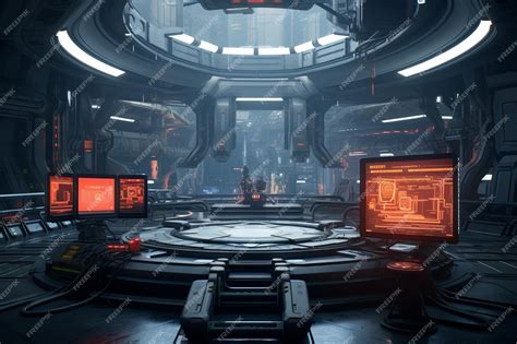 Premium Ai Image Futuristic Computer Gaming Setup Pc High Configuration With Monitors