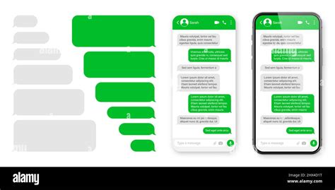 Realistic Smartphone With Messaging App Blank Sms Text Frame Conversation Chat Screen With