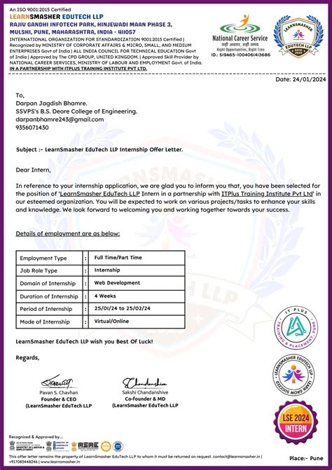 Darpan Bhamre On Linkedin Webdevelopment Internship Careergrowth Css Html Javascript