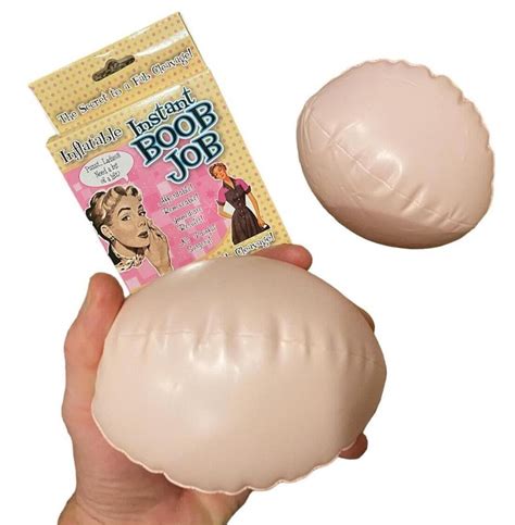 Inflatable Instant Boob Job Funny Retro Packaging Boobie Joke