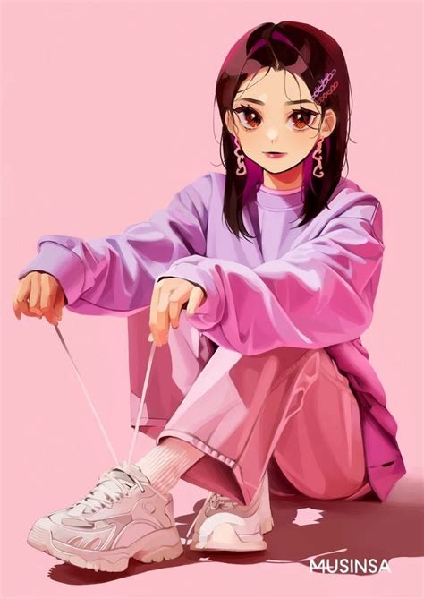 Anime에 있는 핀 애니메이션 아트 소녀 예술 소녀 캐릭터 일러스트