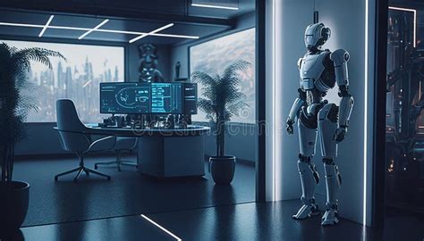 Robot Data Flow Concept Networking Technology Concept Stock Robot Data Flow Concept Networking Technology Concept Stock