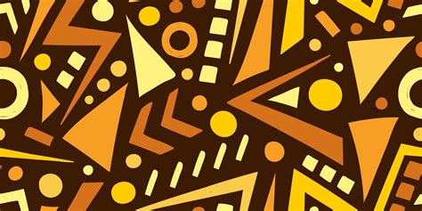 Vector Horizontal Seamless Brown Abstract Pattern With Geometric