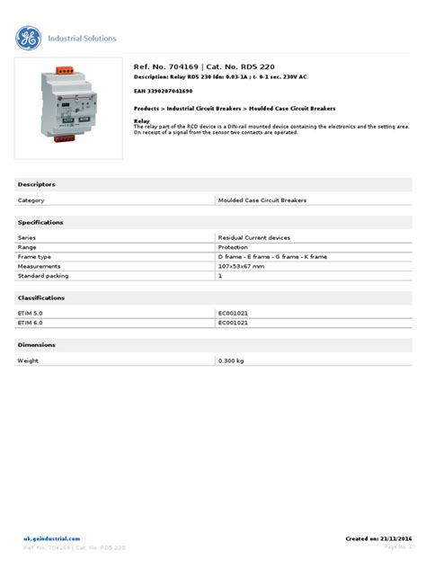Ge No 704169 Rd5 220 Pdf Relay Electrical Engineering