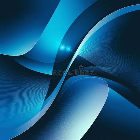 Gradient Blue Abstract Background With A Soft Curve And Smooth Lighting Stock Illustration
