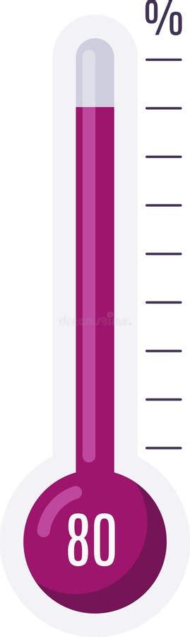 Thermometer Indicating Eighty Percent Symbolizing High Temperature Measurement Of Heat Level