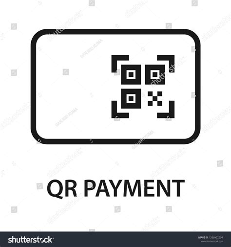 Vektor Stok Qr Payment Icon Stroke Outline Style Tanpa Royalti