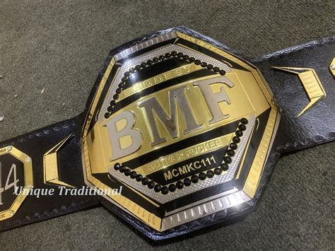 New Ufc Bmf Wrestling Championship Belt Adult Size Dual Gold Plated Etsy