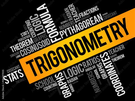 Trigonometry Word Cloud Collage Education Concept Background Stock