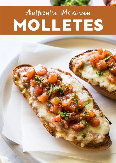 Mexican Molletes Recipe With Cheese And Tomato Sauce Mexican Bolillos