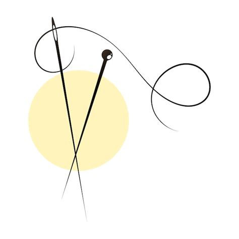 Premium Vector Needle And Thread Beautiful Symbol For Cutting And Sewing