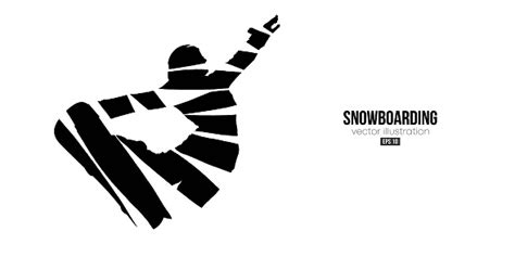 흰색 배경에 스노우보드의 추상적인 실루엣 트릭을 하는 스노보더 남자 조각 벡터 그림 3차원 형태에 대한 스톡 벡터 아트 및 기타 이미지 3차원 형태 가루눈 겨울