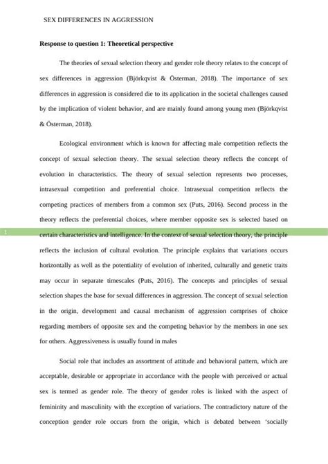 Understanding Sex Differences In Aggression Psychology