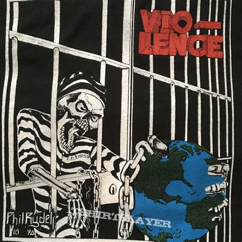 1990 Vio Lence World In A World Variant Tshirtslayer Tshirt And