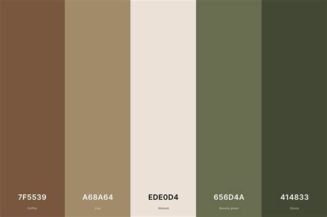 Rustic Green And Brown Color Palette Green Colour Palette Brown