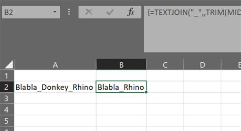 Vba Formula To Remove Text Between Two Underscores In Excel Stack