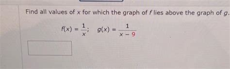 Solved Find All Values Of X For Which The Graph Of F Lies