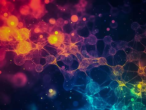 Colorful Molecular Abstract Ai Generated Stock Illustration Illustration Of Generated Dark