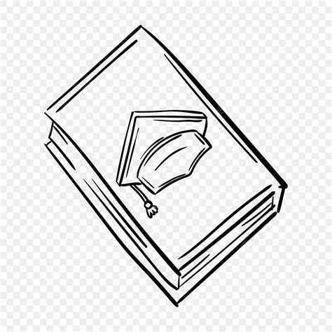 책에 작은 졸업 모자와 추상 선 그리기 졸업생 졸업 일러스트 학생 졸업 증서 우아한 Png 일러스트 및 벡터 에 대한