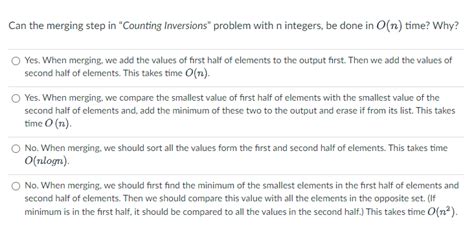 Solved Fan The Merging Step In Counting Inversions Problem