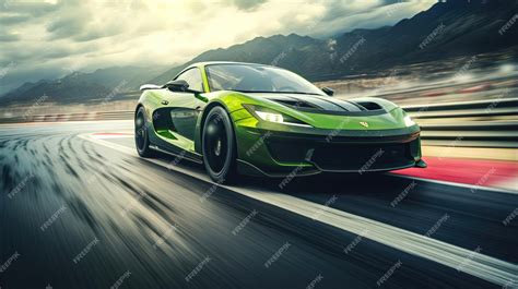Premium Photo Thrilling Shot Of A Light Green And Black Sports Car