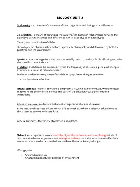 Biology Unit 2 Pdf