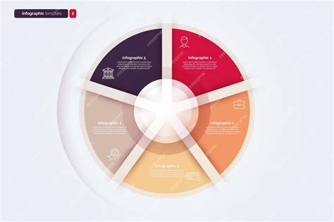 Premium Vector Five Option Cycle Infographic Chart Vector Illustration