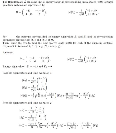 Solved How Are The Possible Eigenvectors Obtained For