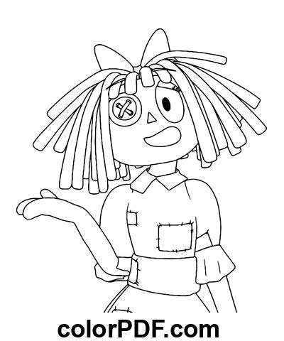 Ragatha Portrait Amazing Digital Circus Coloring Pages And Books In Pdf