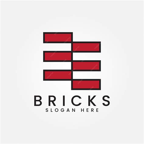 Premium Vector Red Brick Pile And Stack Balance Bricks Logo Vector